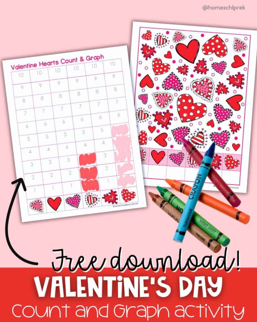 Valentine Count and Graph Worksheets (Free Printable)