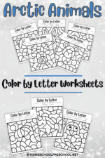 Arctic Animals Color by Letter Printable