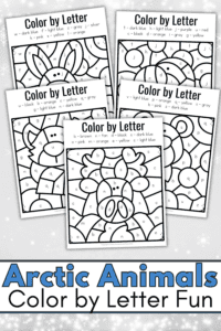 Arctic Animals Color by Letter Printable