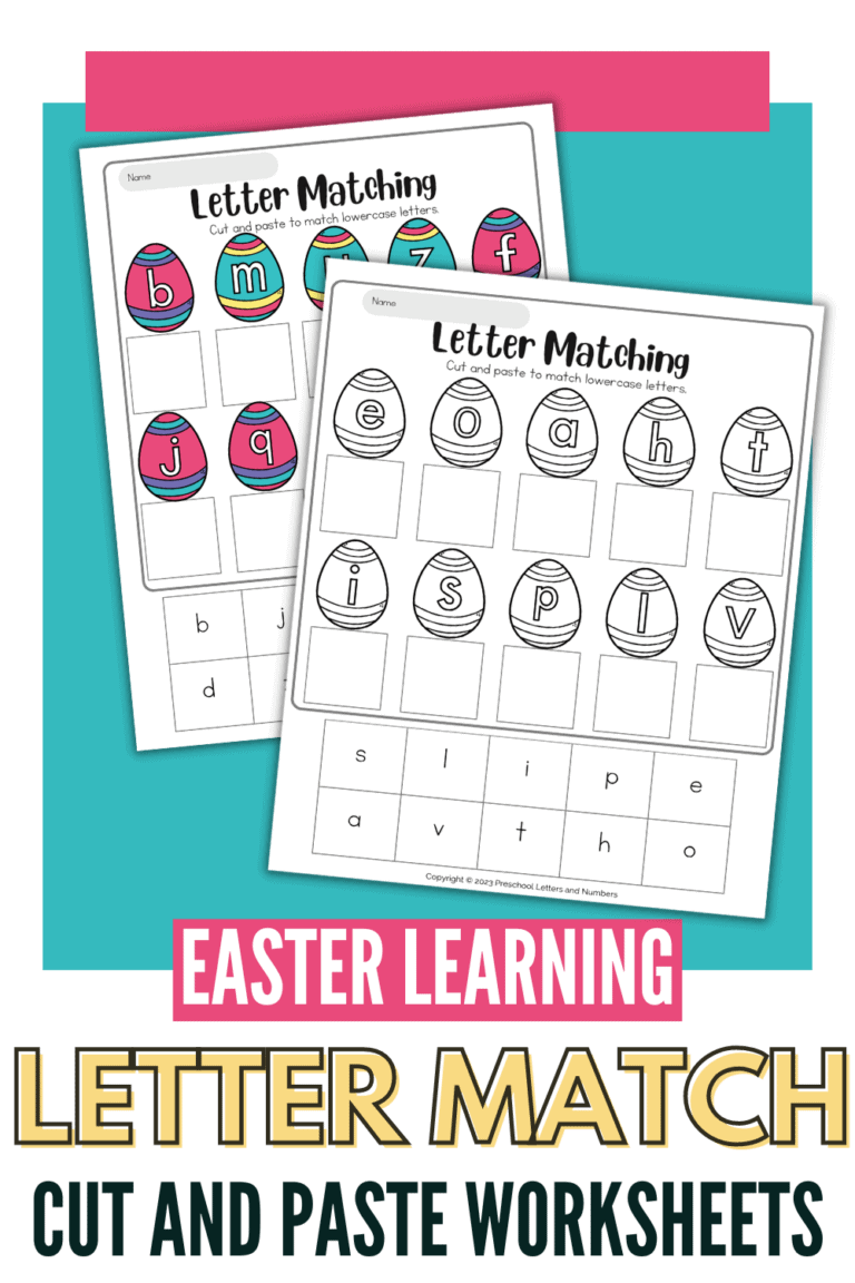 Easter Cut and Paste Letter Worksheets for Fun Learning