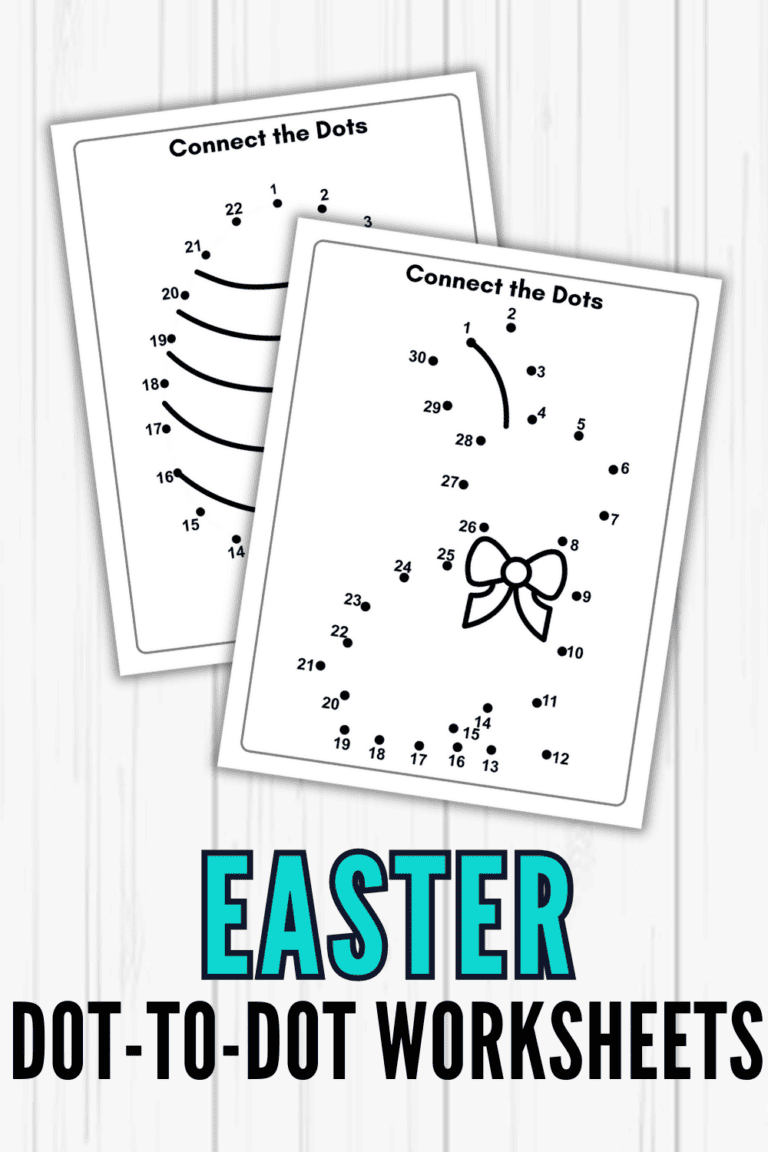 Free Printable Easter Dot to Dot Worksheets