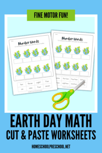 Earth Day Preschool Cut and Paste Worksheets