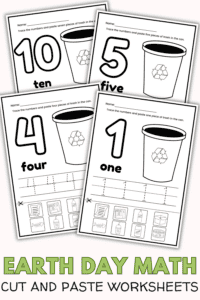 Earth Day Cut and Paste Math Activities