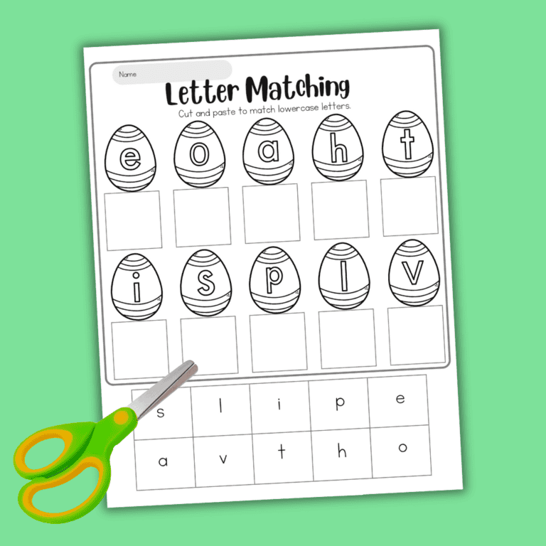 Easter Cut and Paste Letter Worksheets for Fun Learning