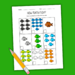 Learn Numbers with Counting Fish Worksheet for Preschool