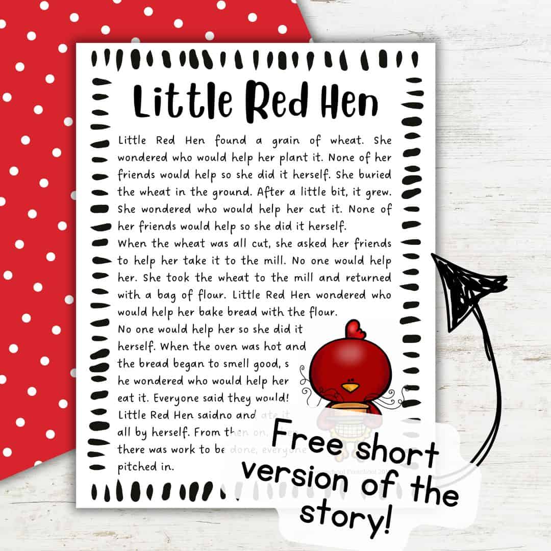 Free Printable Little Red Hen Sequencing Cards for Kids