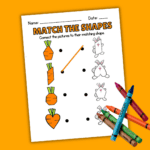 Free Easter Matching Shapes Worksheets for Preschoolers