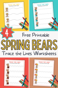 Spring Bears Tracing Lines for Preschool