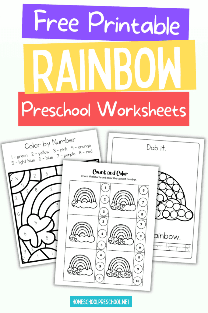 Preschool Fun: R is for Rainbow Worksheets Activities