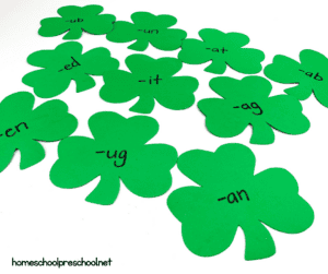 Fun Learning with Word Families Shamrock Activity