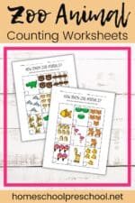 Preschool Zoo Animals Counting Worksheets - Free Download