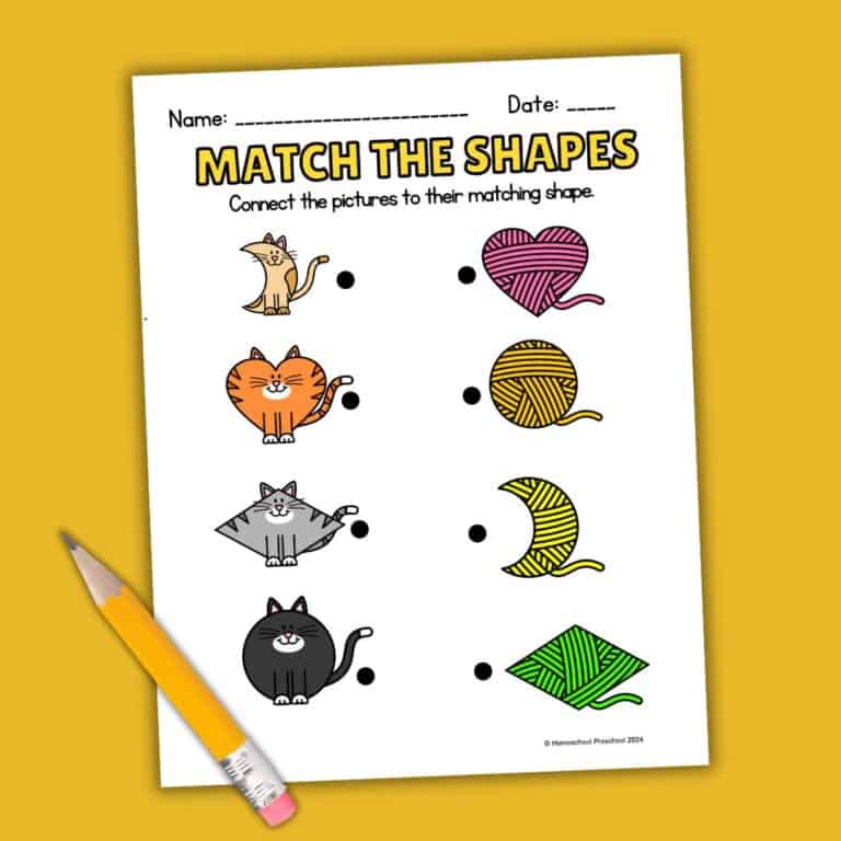 Pet Shape Matching Worksheets - Fun Learning for Kids!