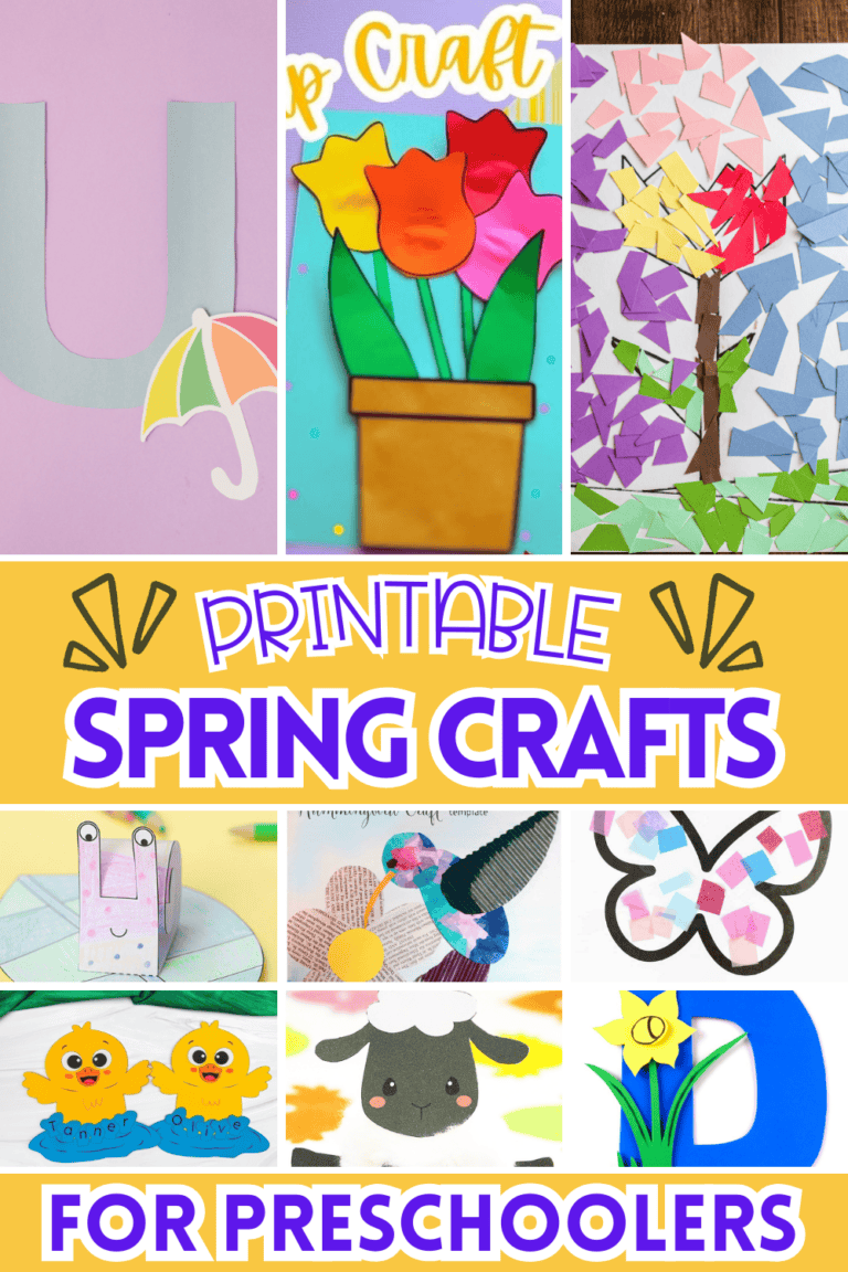 Printable Spring Crafts for Preschoolers (12 Ideas with Templates)