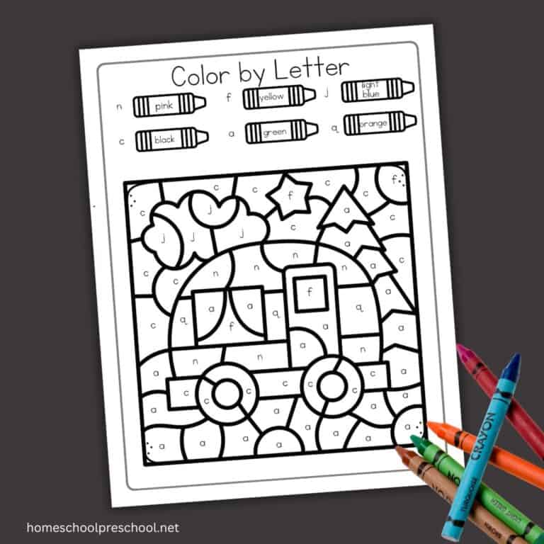 Color by Letter Camping Worksheets - Fun for Kids!