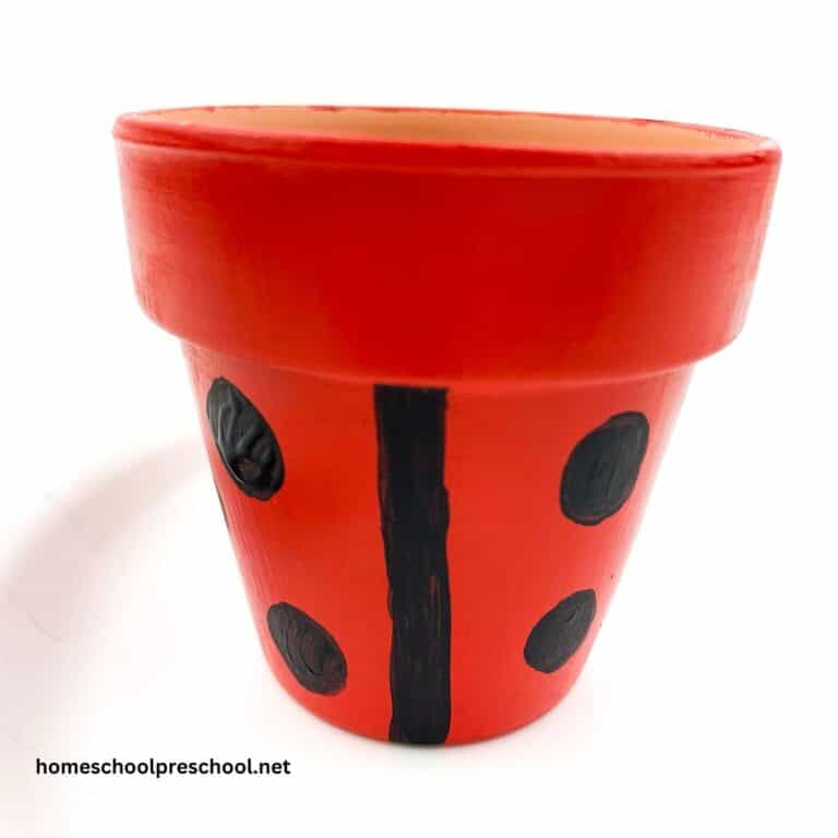 Easy Clay Pot Ladybug Craft for Preschoolers