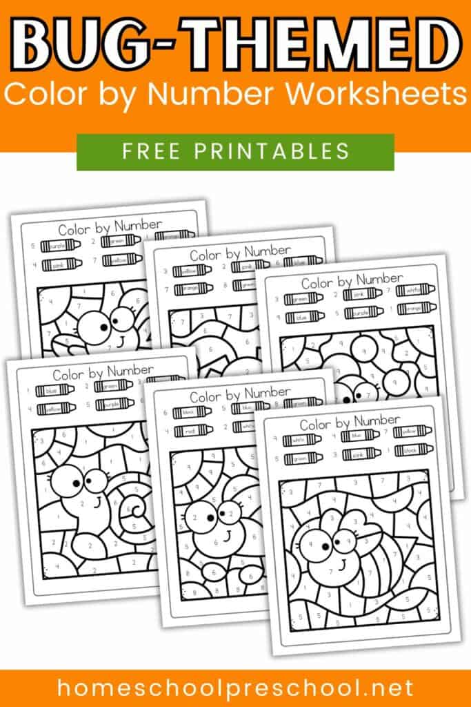 Fun Learning! Free Color By Number Bug Worksheets