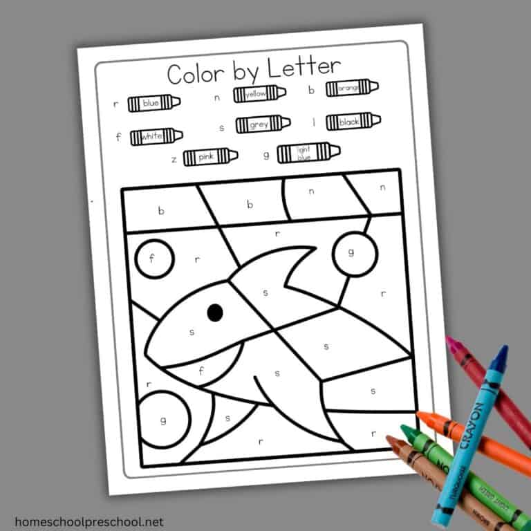 Free Shark Color By Letter Worksheets: Summer Learning Fun!