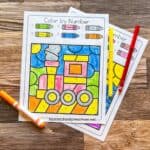 Transportation Color by Number Worksheets: Fun Learning for Kids