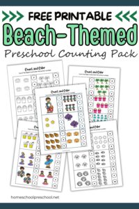 Free Beach Counting for Preschool Worksheets | Math Fun!