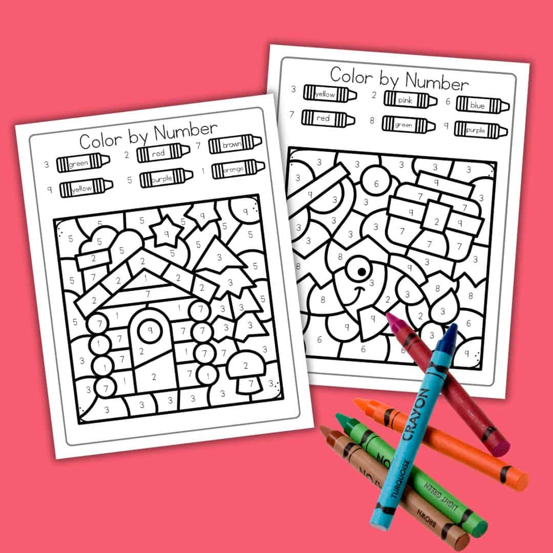 Fun Color By Number Camping Worksheets for Preschoolers