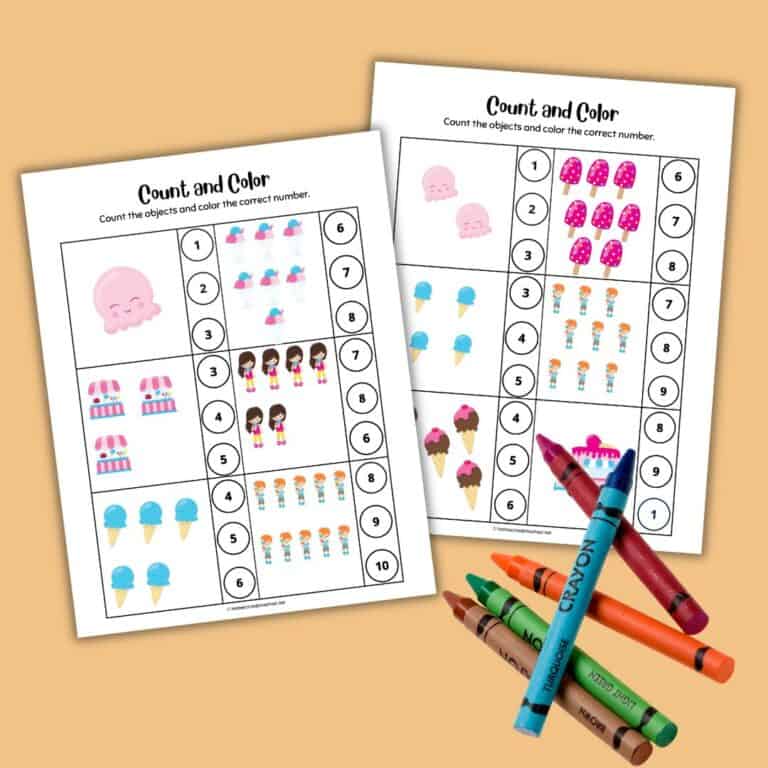 Ice Cream Counting Worksheets: Fun Math for Preschoolers!