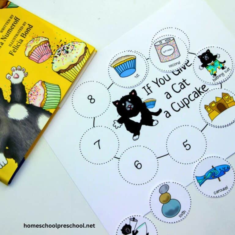 If You Give a Cat a Cupcake Story Sequencing Cards