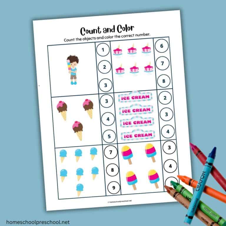Ice Cream Counting Worksheets: Fun Math for Preschoolers!