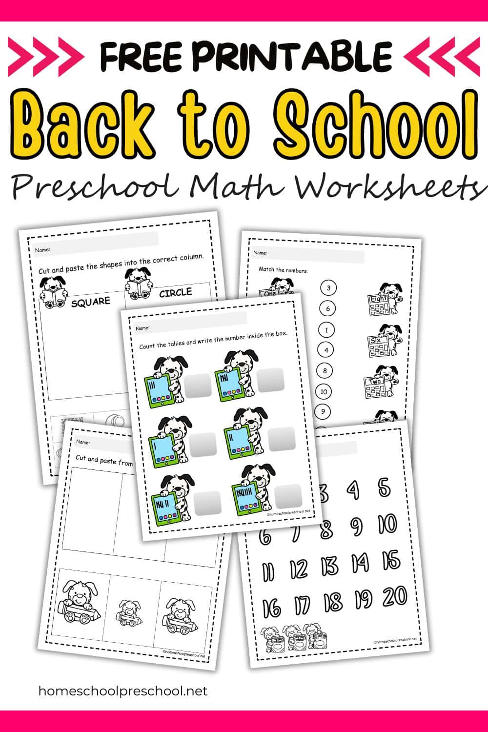 Fun Back to School Math Worksheets for Preschoolers