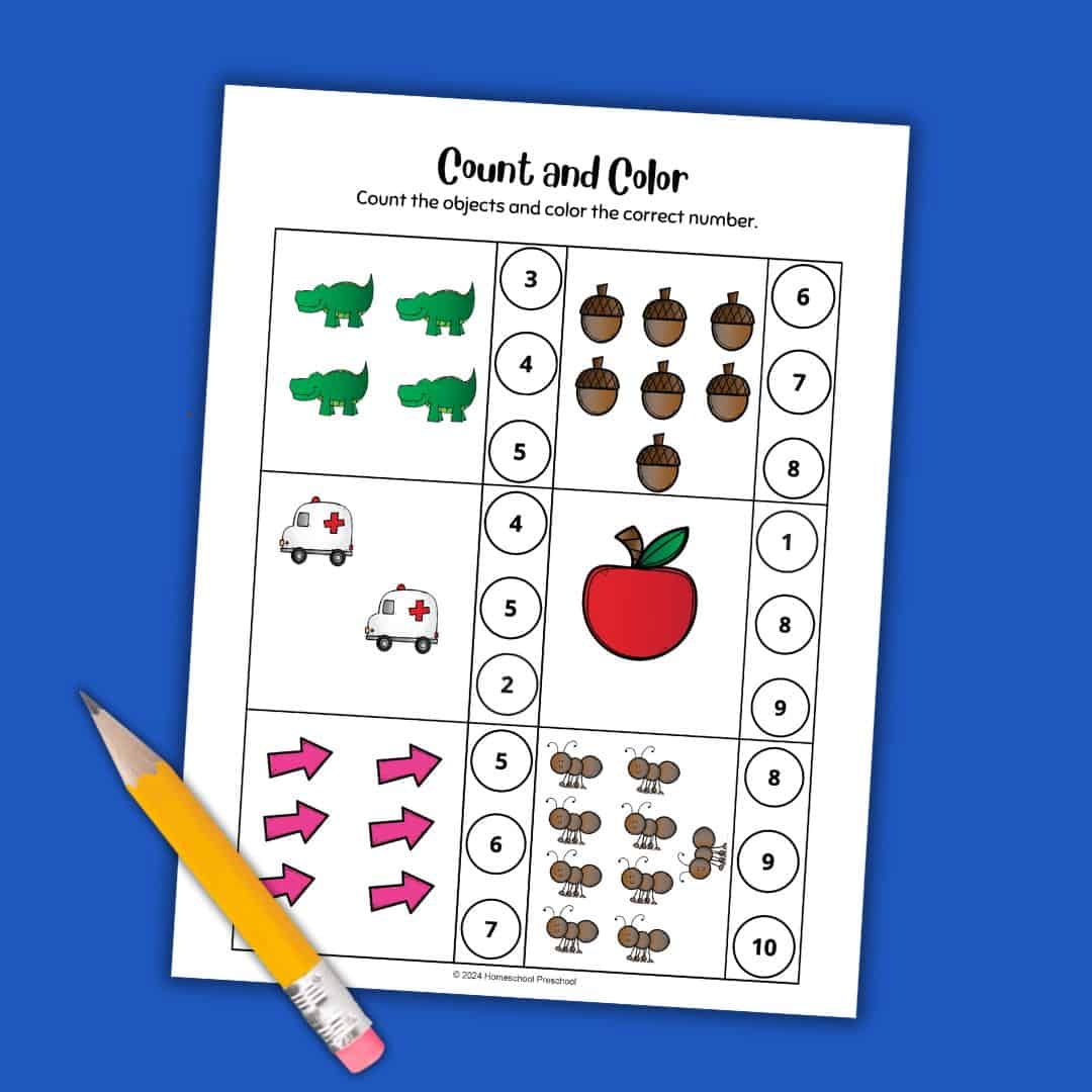 Letter A Counting Worksheets - Homeschool Preschool