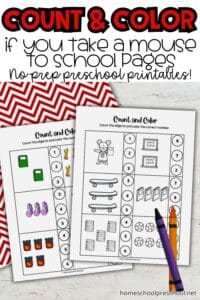 Free If You Take a Mouse to School Counting Worksheets