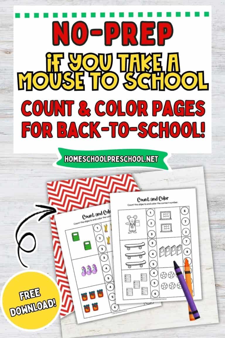 Free If You Take a Mouse to School Counting Worksheets