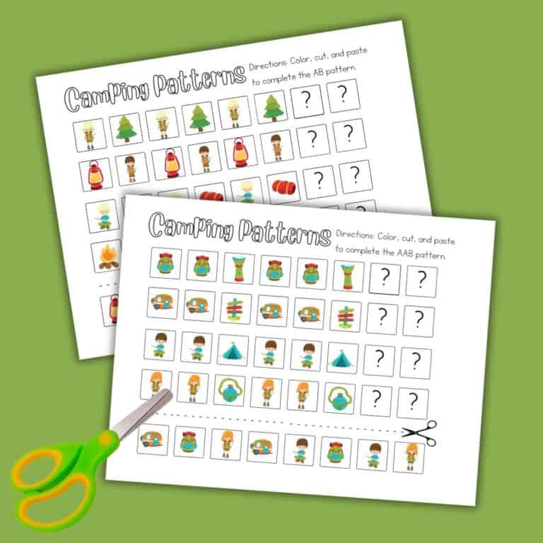 Engaging Camping Preschool Pattern Worksheets