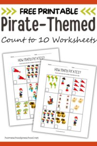 Pirate Counting Worksheets for Preschoolers