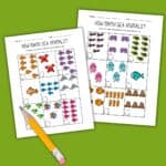 Counting Sea Animals Worksheets for Preschoolers
