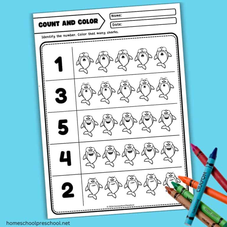 Shark Math Worksheets for Preschoolers - Fun and Educational
