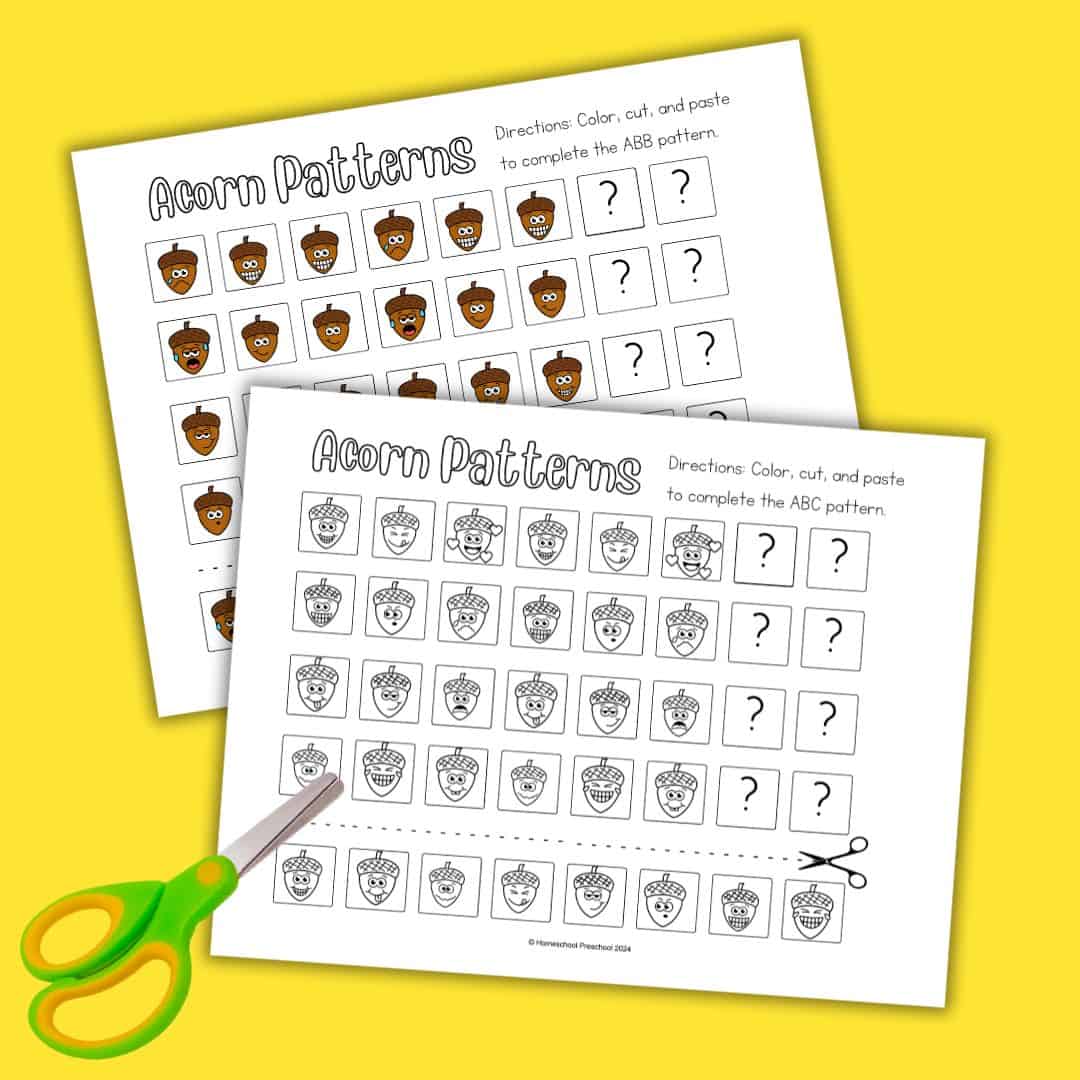 Acorn Pattern Printable for Fall Fun