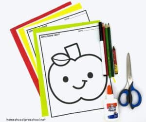 Easy Apple Name Craft Template for Preschoolers | Free Printable