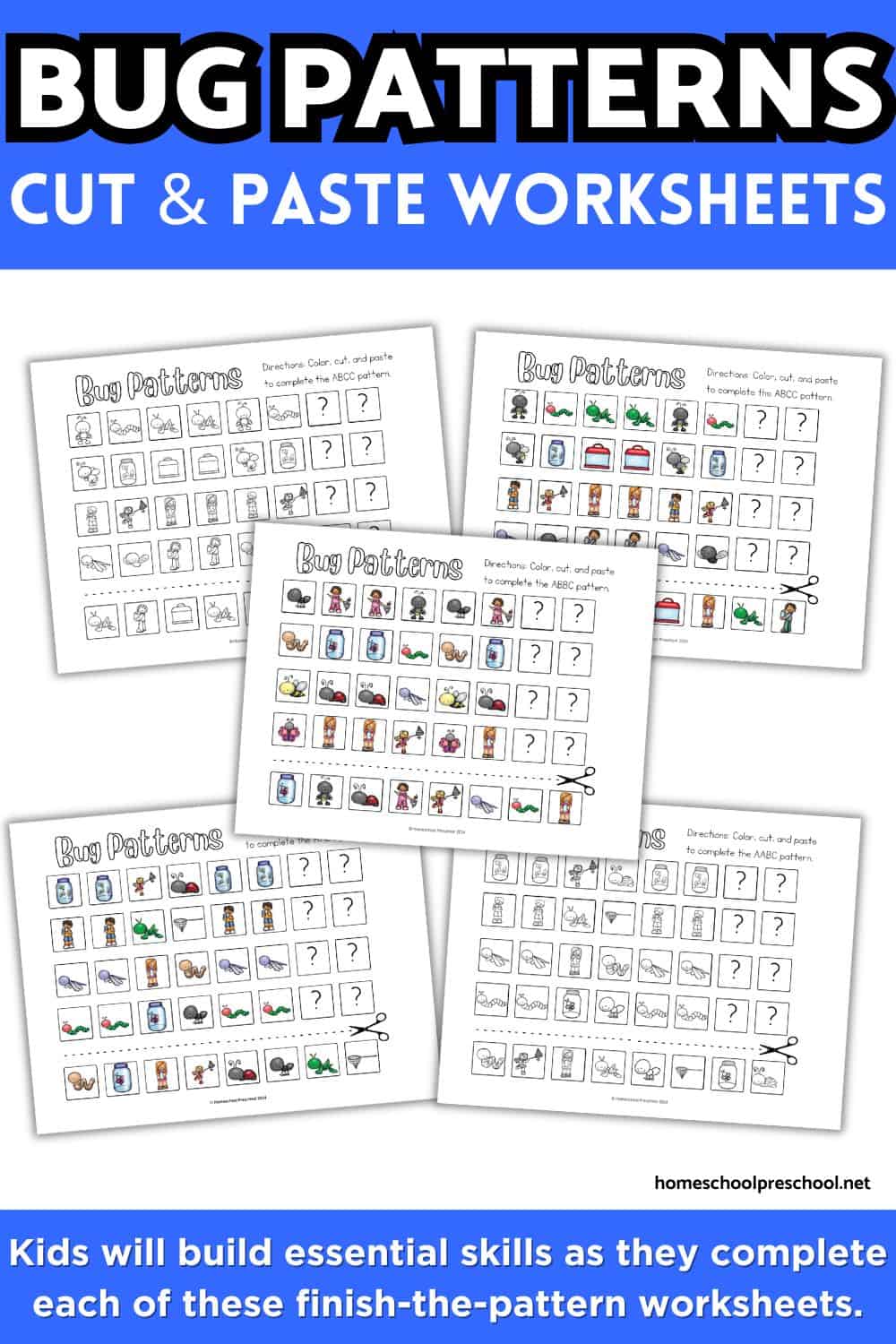 Bug Preschool Pattern Worksheets: Fun and Engaging Learning