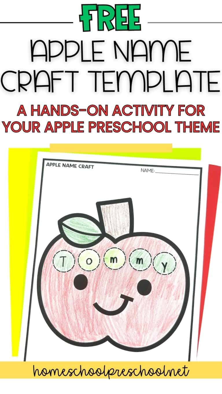 Easy Apple Name Craft Template for Preschoolers | Free Printable