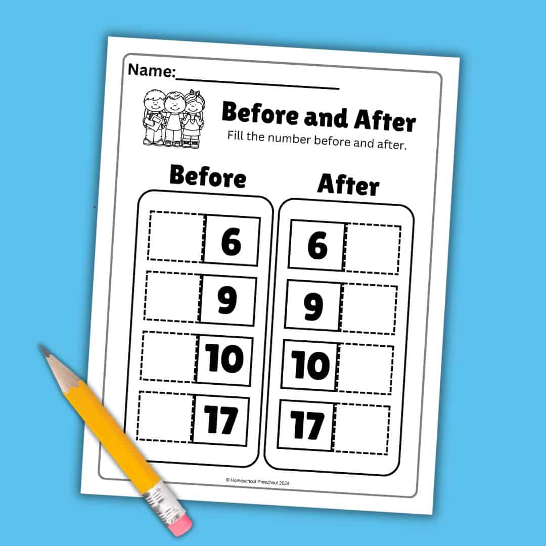 Free Number Sequence Worksheets for Kindergarten