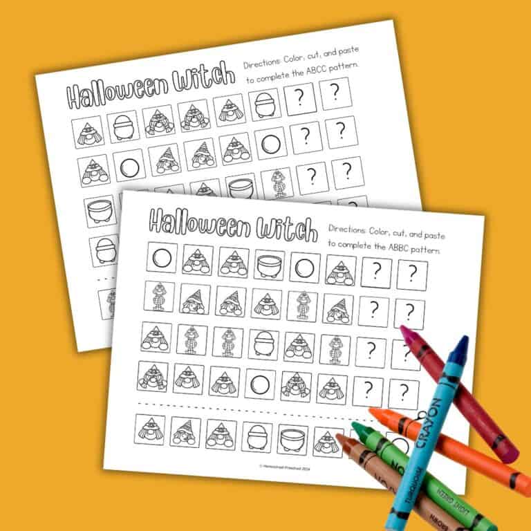 Halloween Patterning Worksheets for Preschool Fun