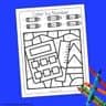 School Days Color by Number Worksheets for Preschool Learners