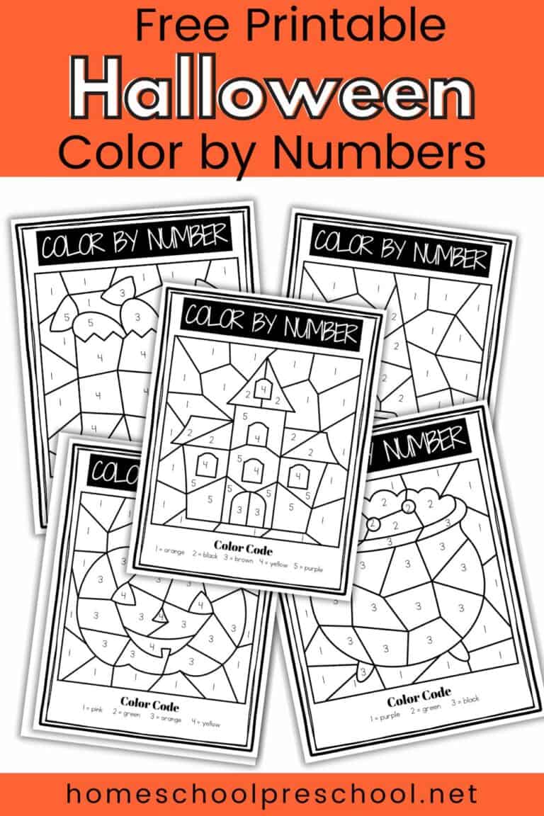 Free Halloween Color by Number Printable for Preschool