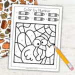 Color by Number Turkey Printable for Preschool Fun