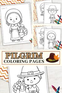 Free Pilgrim Coloring Pages for Preschool Thanksgiving Fun