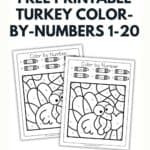 Color by Number Turkey Printable for Preschool Fun