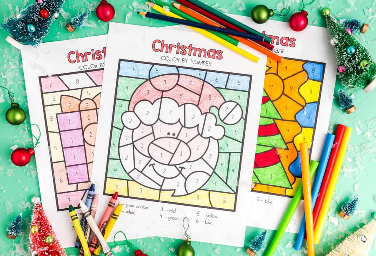 Fun Christmas Color by Number Worksheets for Preschoolers