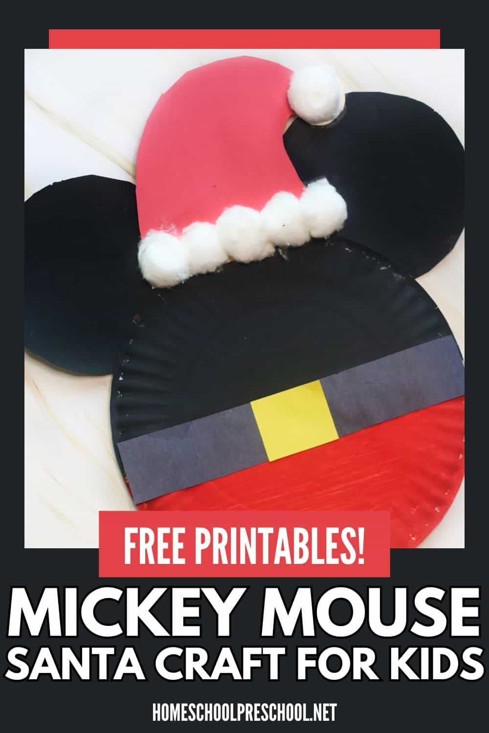 Mickey Mouse Santa Craft for Preschoolers