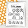 Pumpkin Number Sequence Worksheets for Preschoolers