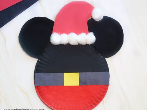 Mickey Mouse Santa Craft for Preschoolers